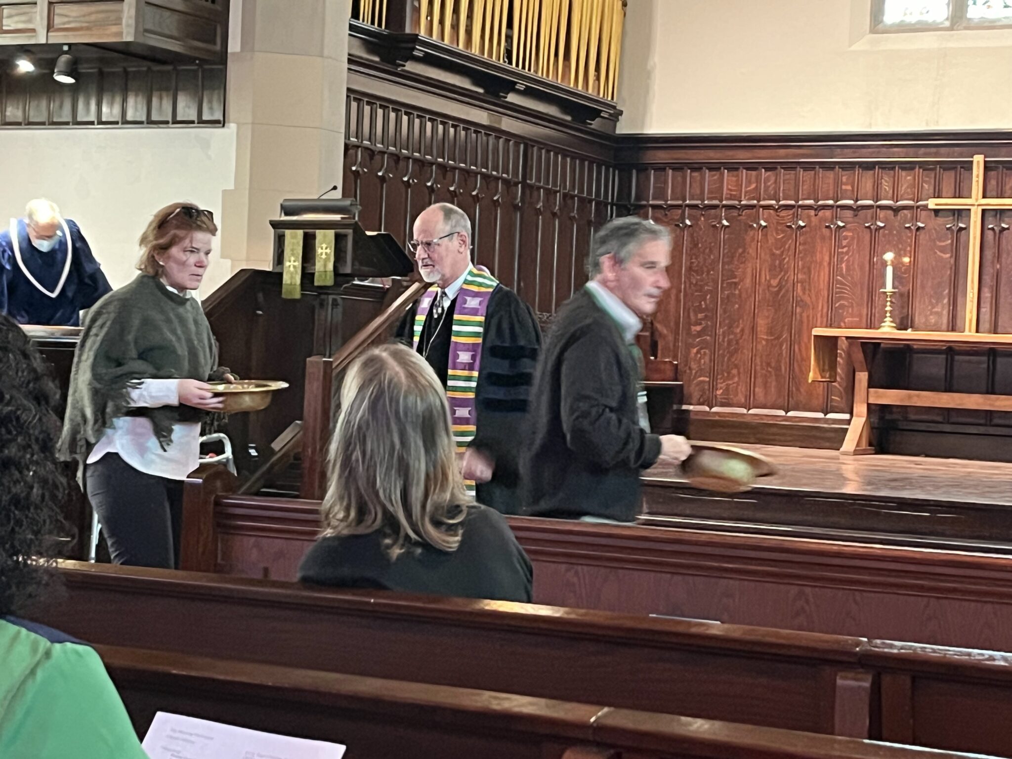 Passing of the peace and offering plates return to worship - NHCC