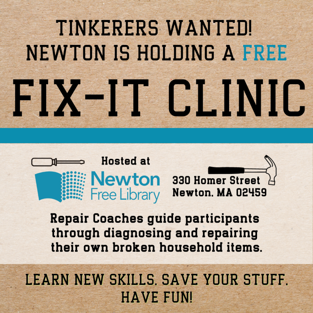 Keep the Creation: April 26 Fix-It Clinic at library - NHCC